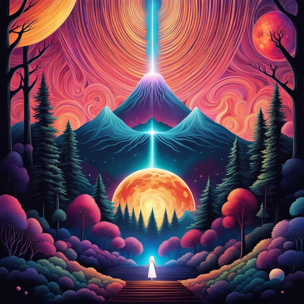 A make ascension, psychedelic, healing, mystical magical elements. - AI Generated Artwork ...