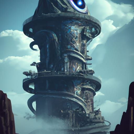 Devils third eye tower - AI Generated Artwork - NightCafe Creator