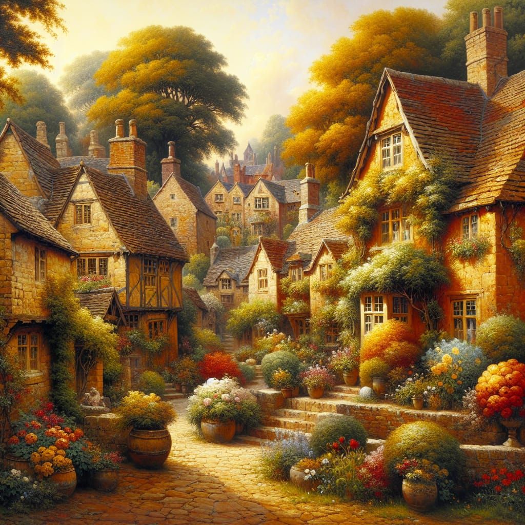 English fairy tale - English Village Idyll in Romantic Real...