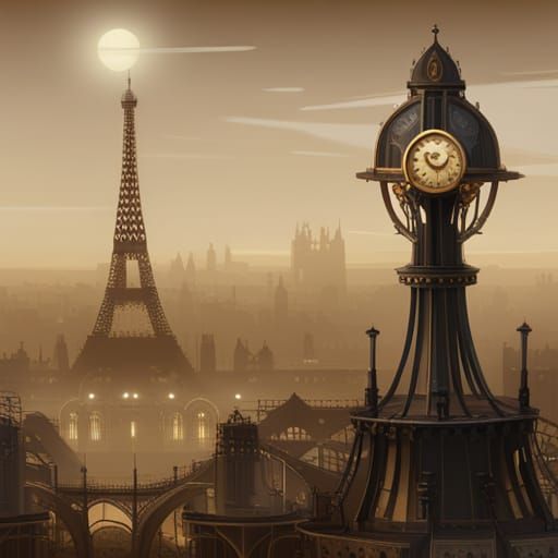 Steampunk Paris - AI Generated Artwork - NightCafe Creator