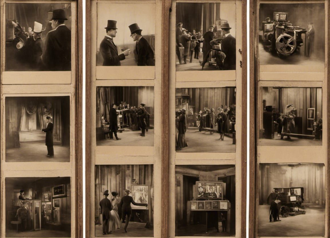 A silent era cinema reel with multiple frames - AI Generated Artwork ...