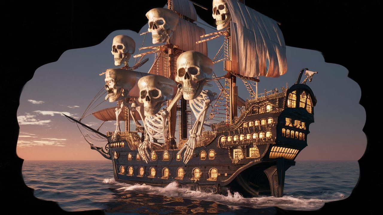 Pirate skeletons ship - AI Generated Artwork - NightCafe Creator