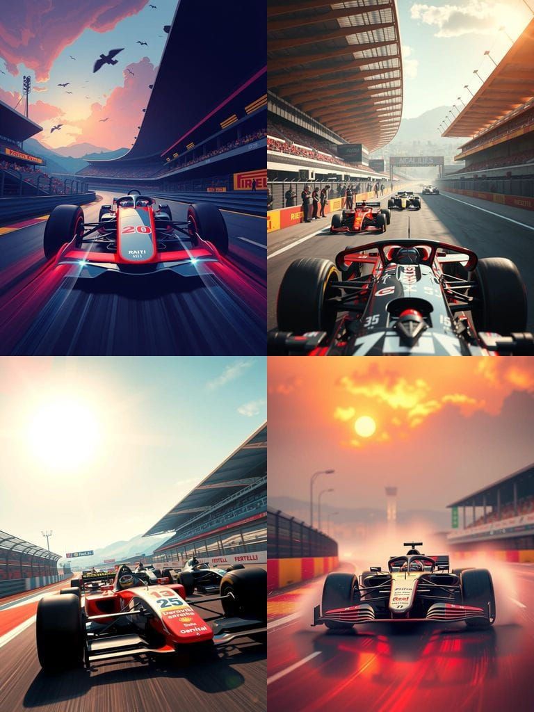 Formula 1 Racing Poster in Barcelona Circuit - AI Art