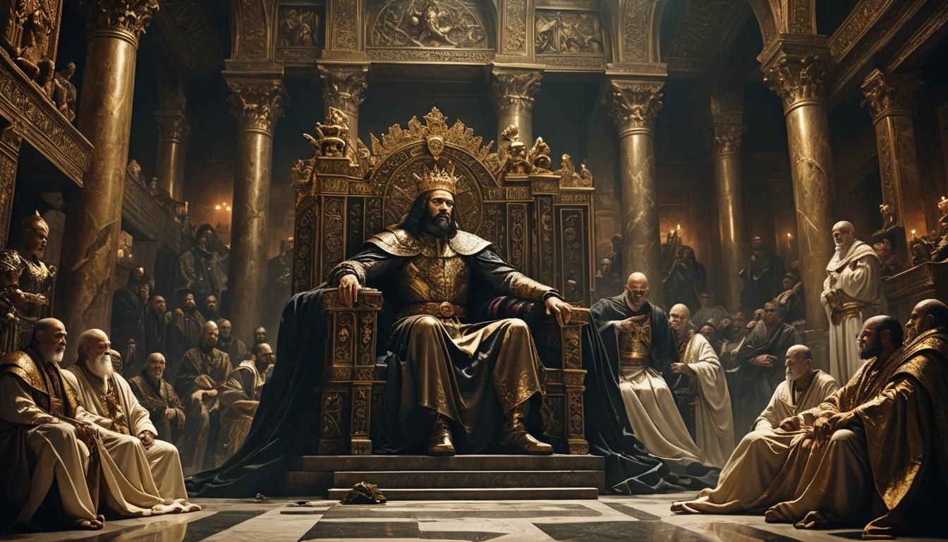 King Ahaz's Final Moments, a Haunting Scene of Anc... - AI Art