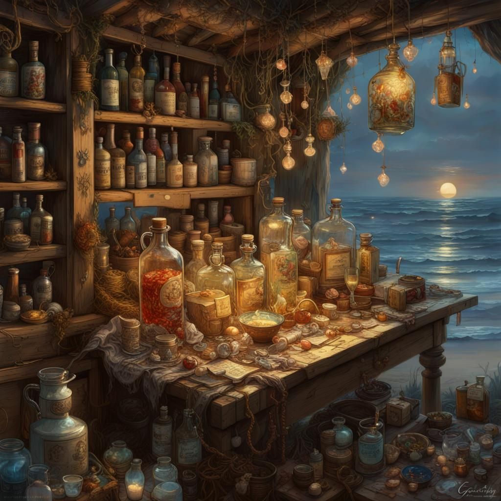 treasure washing up on the sea shore, good and gems and jewels and ...