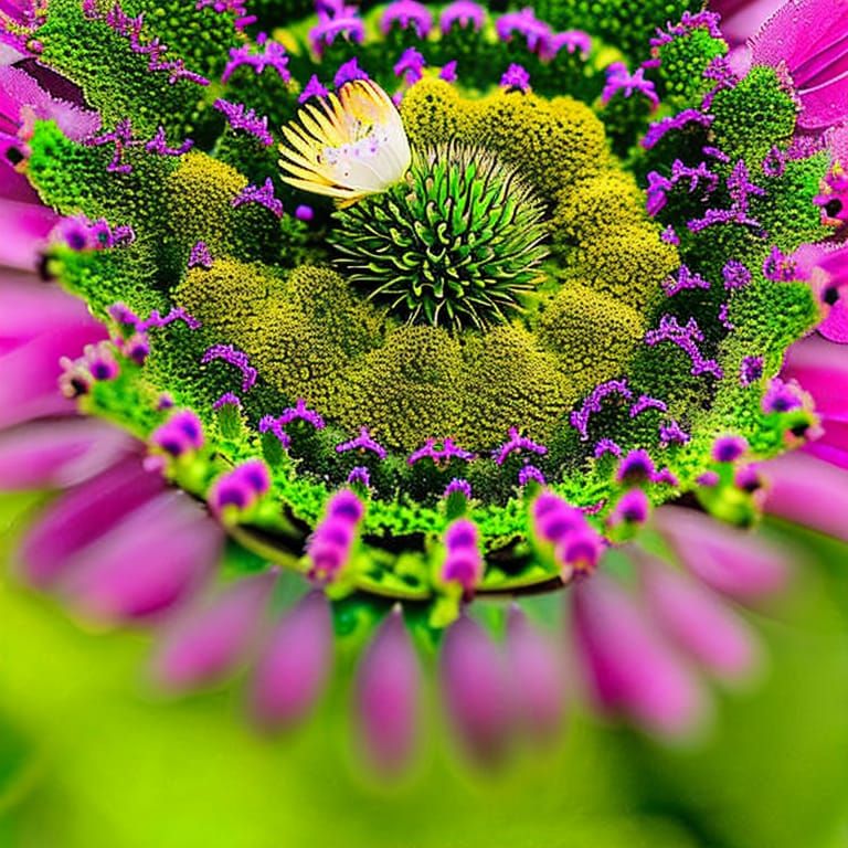 This flower garden is designed in the shape of a flower - AI Generated ...