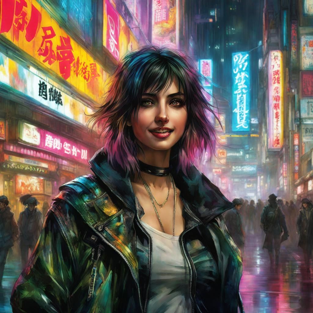 Cyber Punk in Tokyo - AI Generated Artwork - NightCafe Creator
