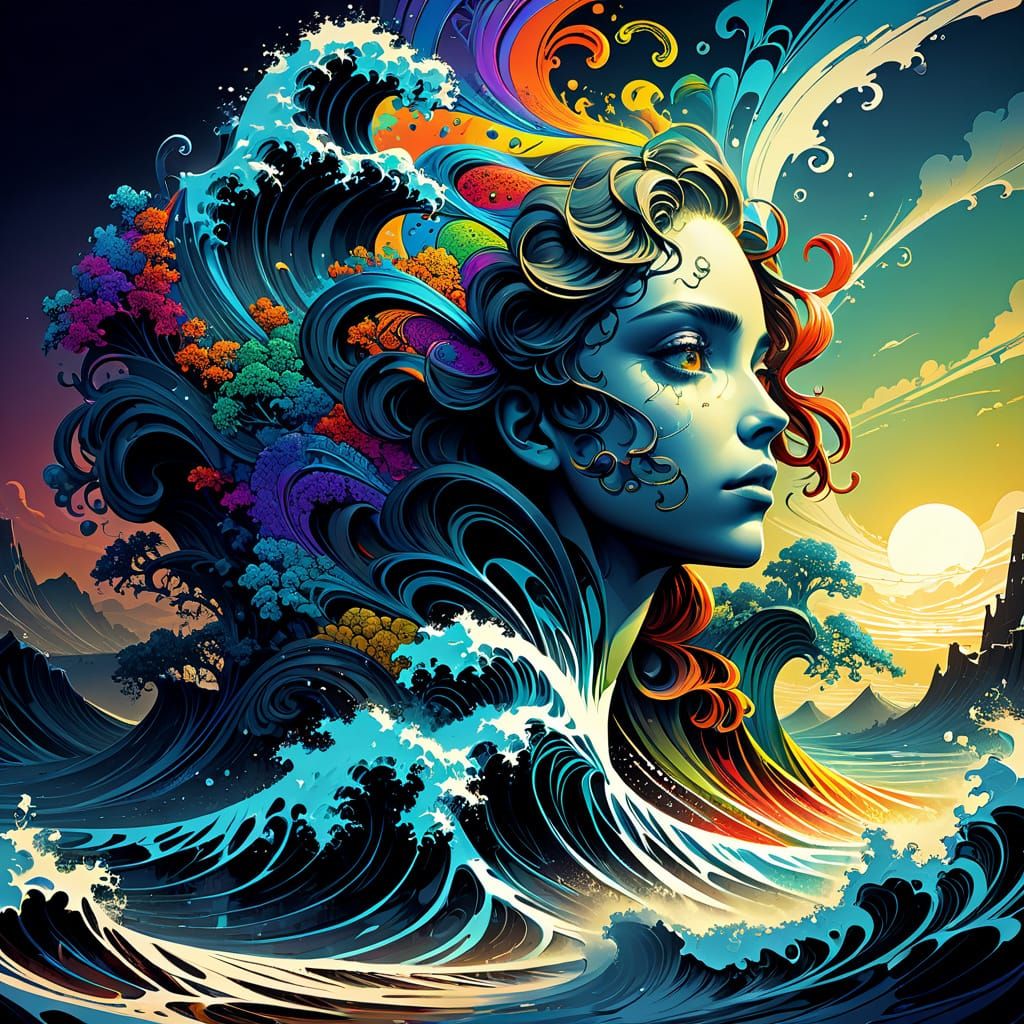 Graffiti Horror in Neon Splendor - AI Art