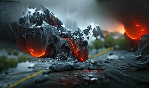 Lava fall in the mountains - AI Generated Artwork - NightCafe Creator