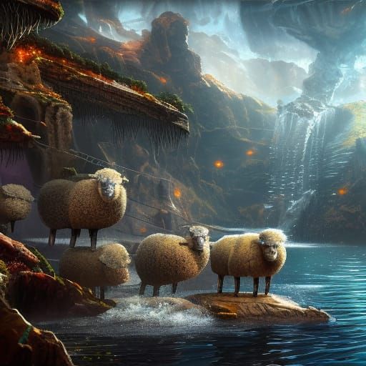 water sheep - AI Generated Artwork - NightCafe Creator