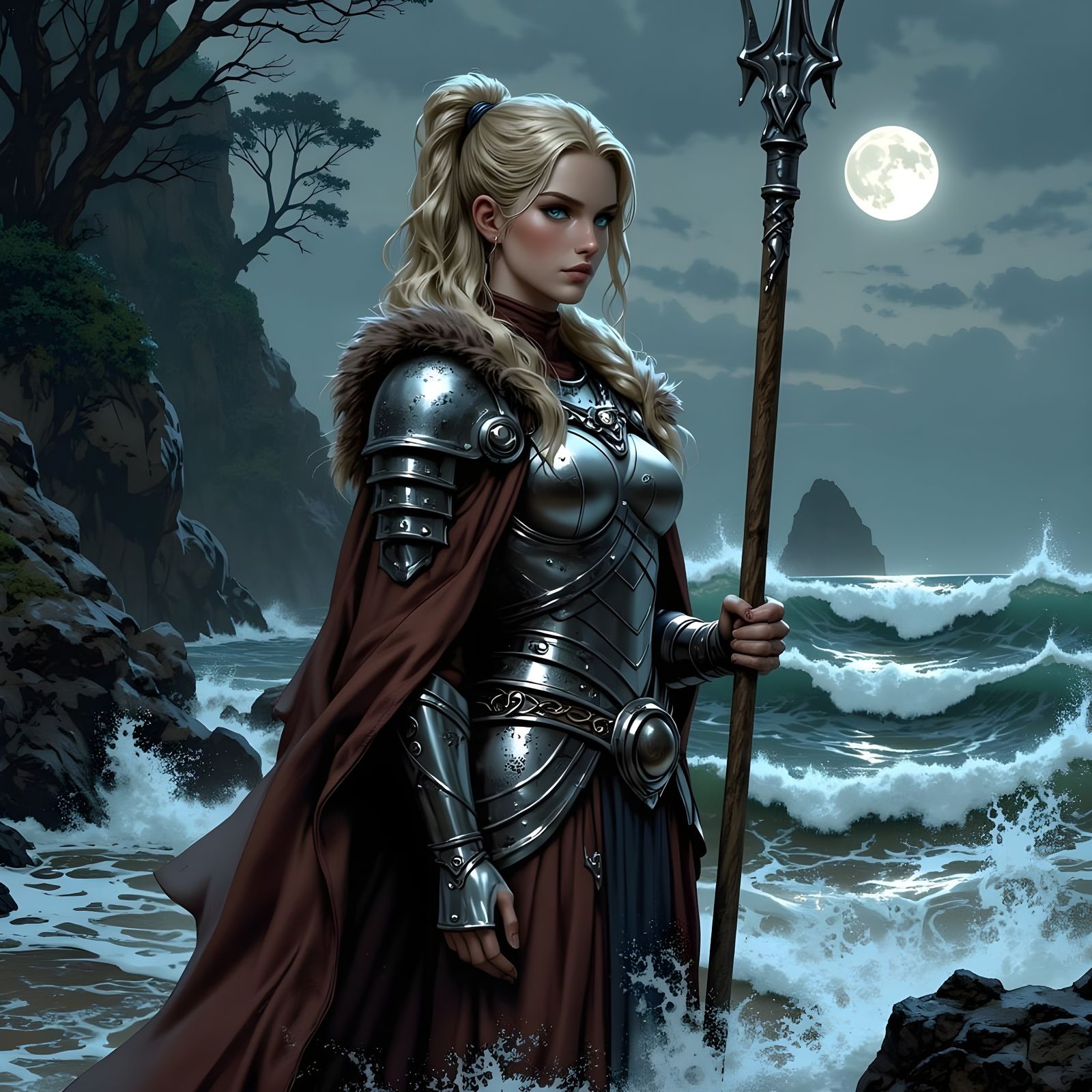 High Tide - Majestic Norse Goddess in the Fierce Ocean Tides