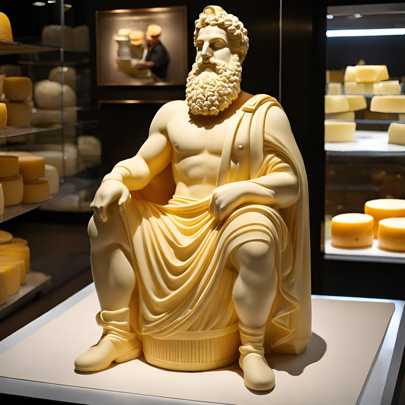 ARISTAEUS, (Greek god of cheesemaking) Cheese sculpture - AI Generated ...