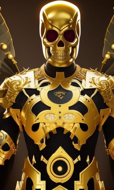 Golden skull trooper. - AI Generated Artwork - NightCafe Creator