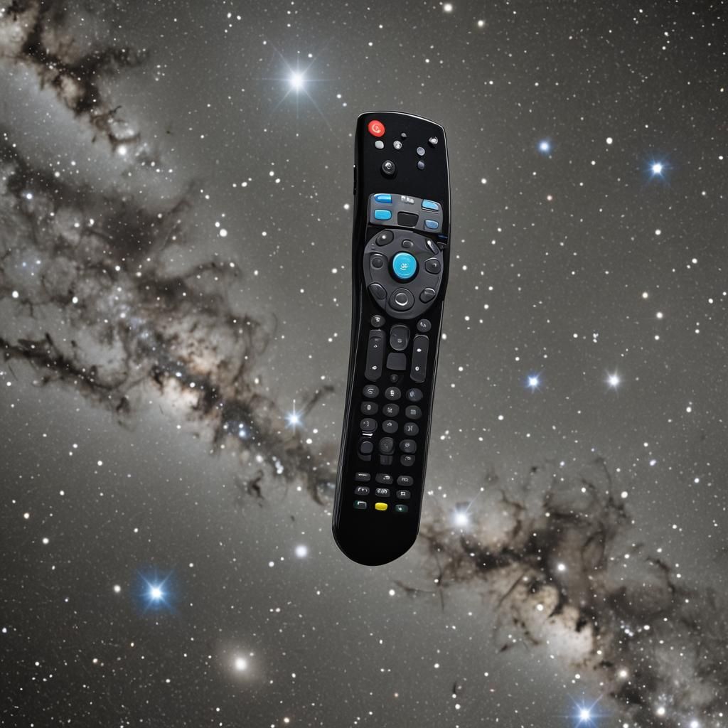 tv remote floating in space - AI Generated Artwork - NightCafe Creator