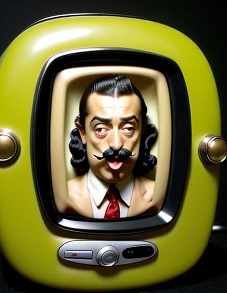 Surrealistic Scene with Melting Television Inside ... - AI Art