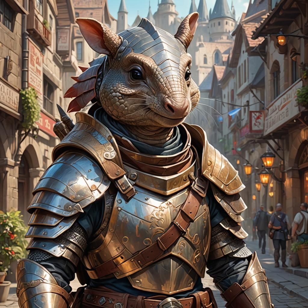 Cute Armadillo Knight - AI Generated Artwork - NightCafe Creator
