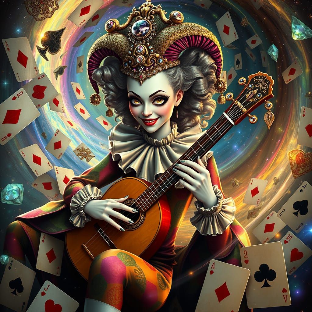 A whimsical female jester - A whimsical female jester