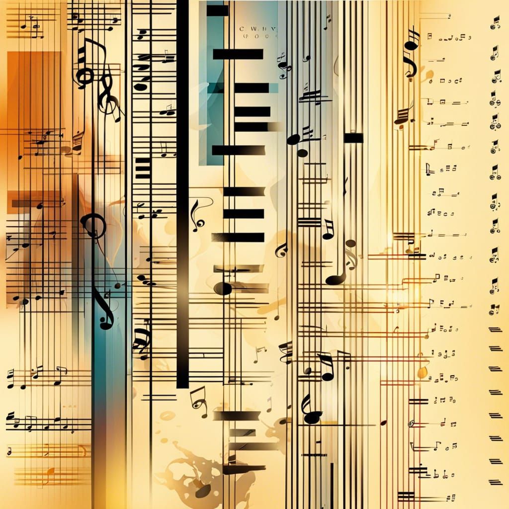 Vertical Music score - AI Generated Artwork - NightCafe Creator