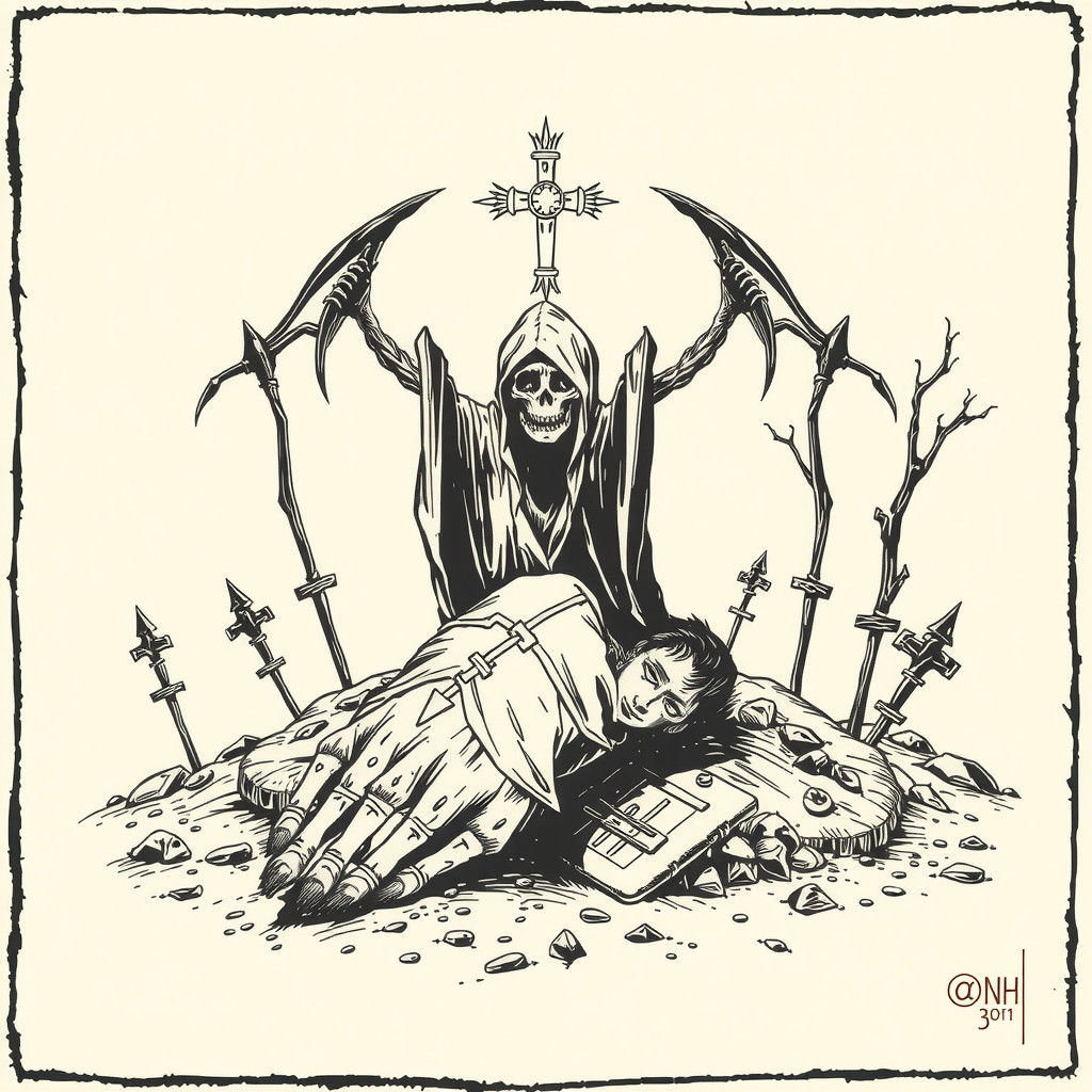 Unholy Burial - Gothic Dark Ritual in a Haunting Cemetery Sc...