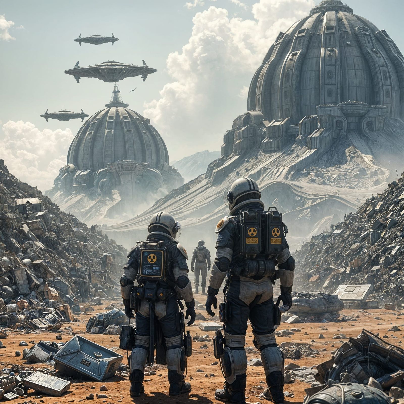 Interstellar toxic waste planet of space garbage