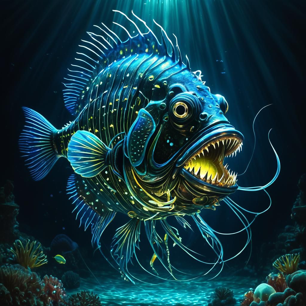Angler Fish - Regal Angler Fish in the Abyssal Depths
