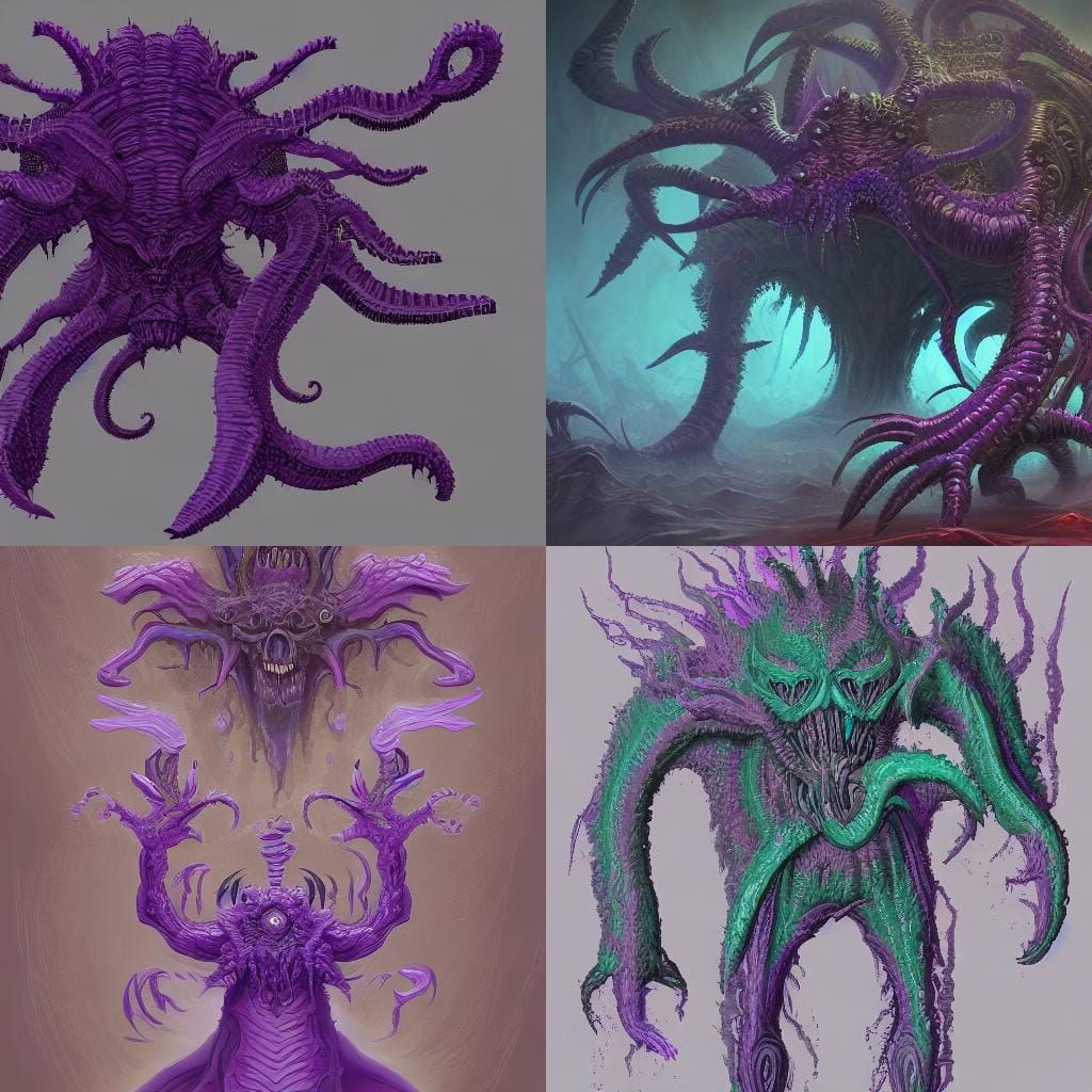 Purple void eldritch horror creature, pixel art - AI Generated Artwork ...