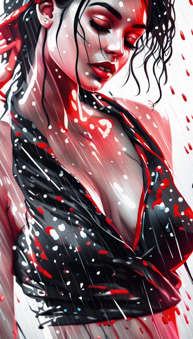 Raining on Rubi - AI Generated Artwork - NightCafe Creator