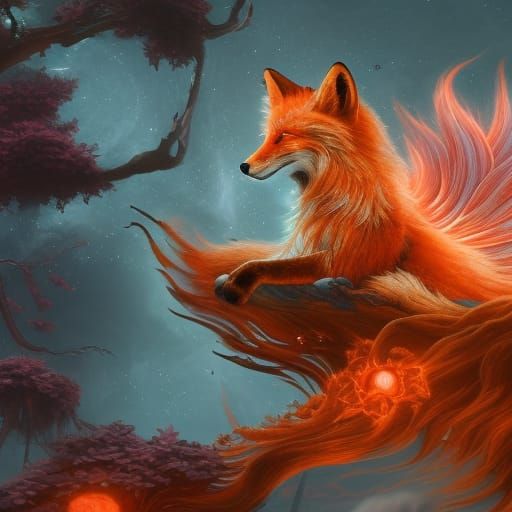 Floral Celestial fox - AI Generated Artwork - NightCafe Creator