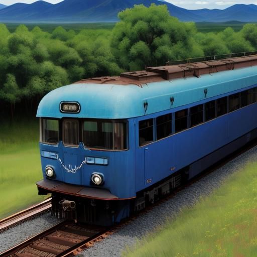 Blue train - AI Generated Artwork - NightCafe Creator