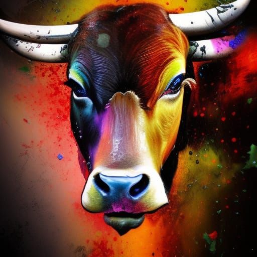 A colorful Bull - AI Generated Artwork - NightCafe Creator