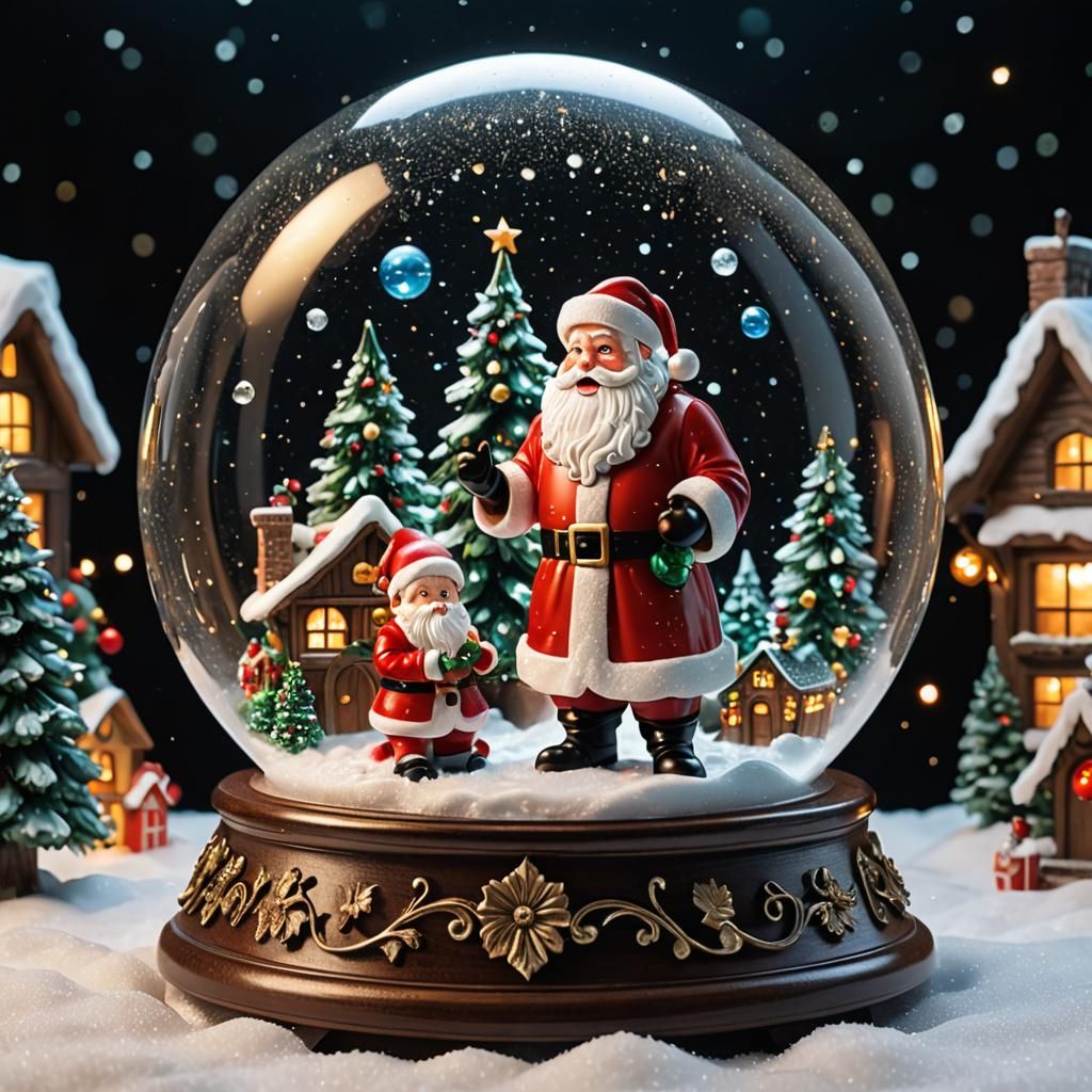 Santa’s son in a snow ball - AI Generated Artwork - NightCafe Creator