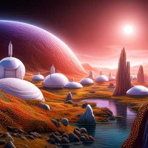 Unknown planet with human colonies - AI Generated Artwork - NightCafe ...