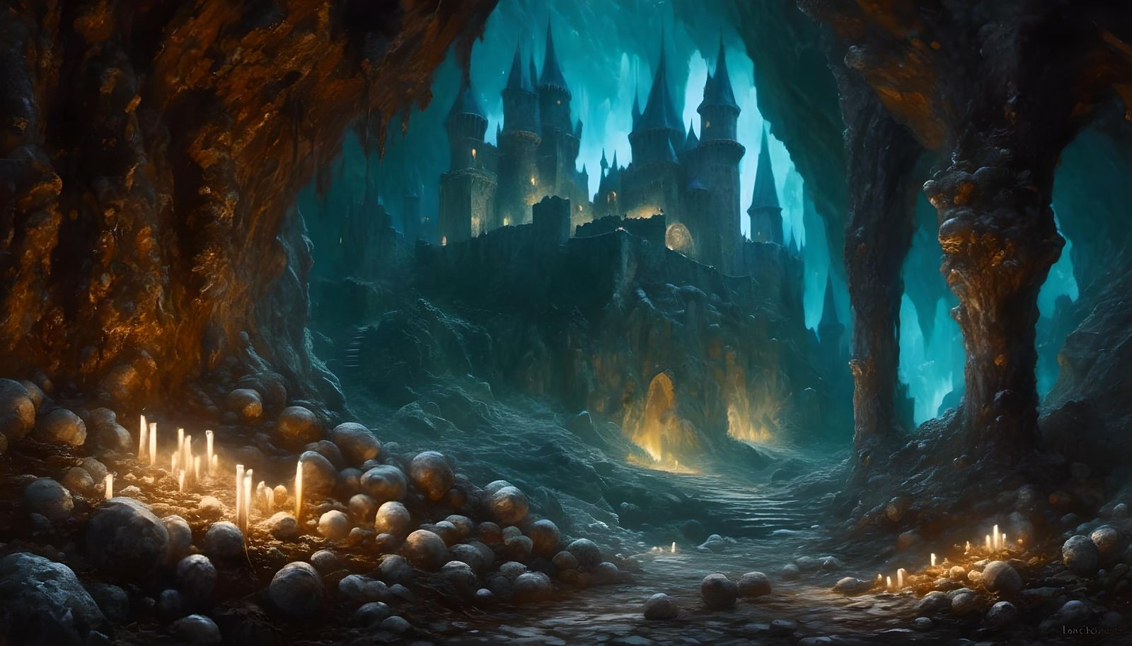 Castle in the Underdark - AI Generated Artwork - NightCafe Creator