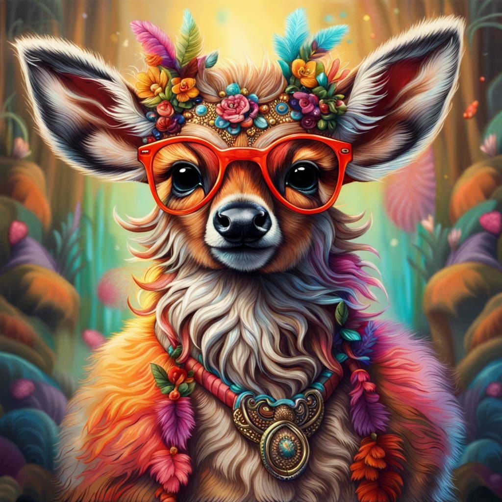 fawn with cool eyewear - AI Generated Artwork - NightCafe Creator