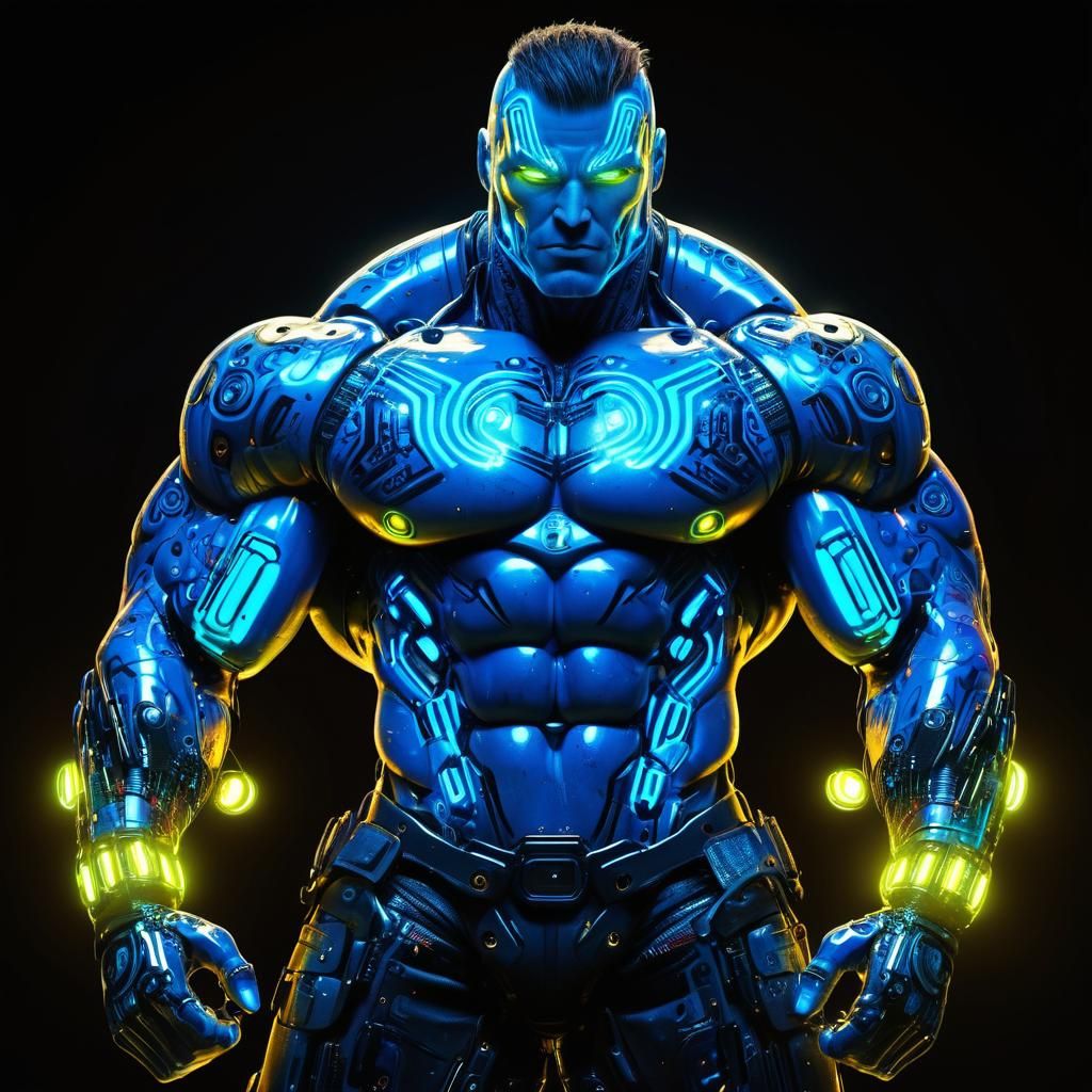 Buff Cyborg Bodyguard - AI Generated Artwork - NightCafe Creator