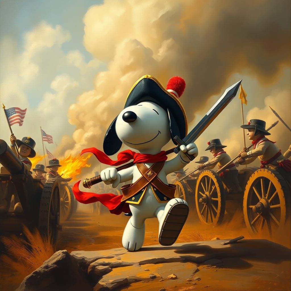 Snoopy in 19th-Century Historical Battle Scene - AI Art
