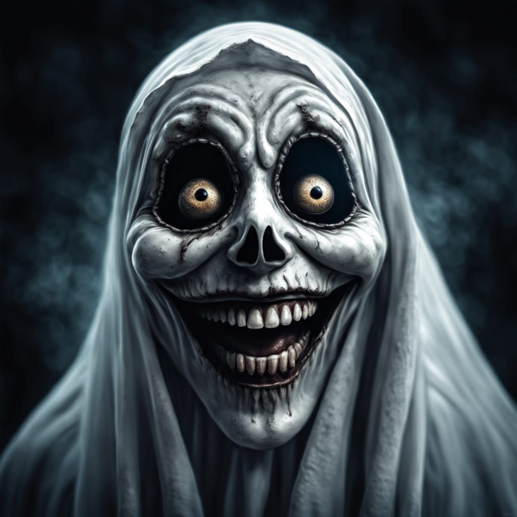 Ethereal Specter with a Haunting Grin - AI Art