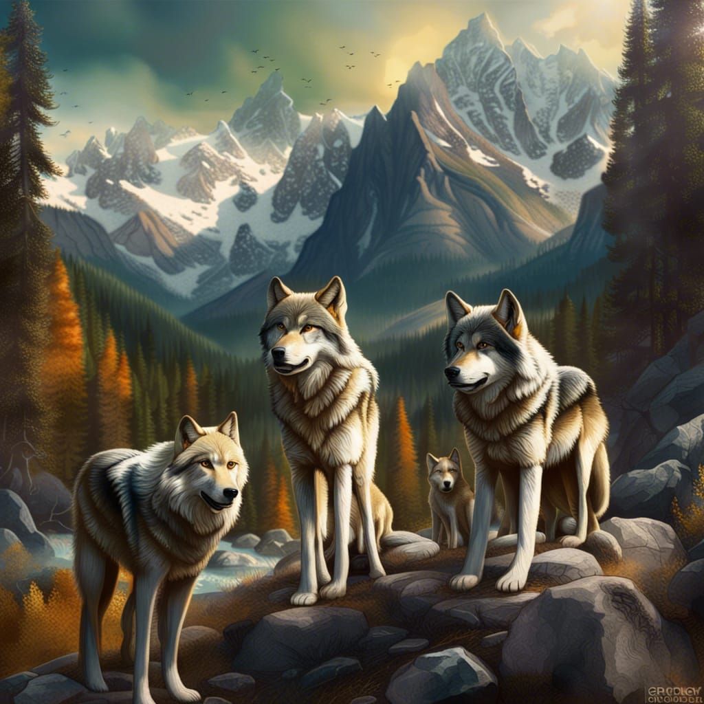 Wolf pack. - AI Generated Artwork - NightCafe Creator