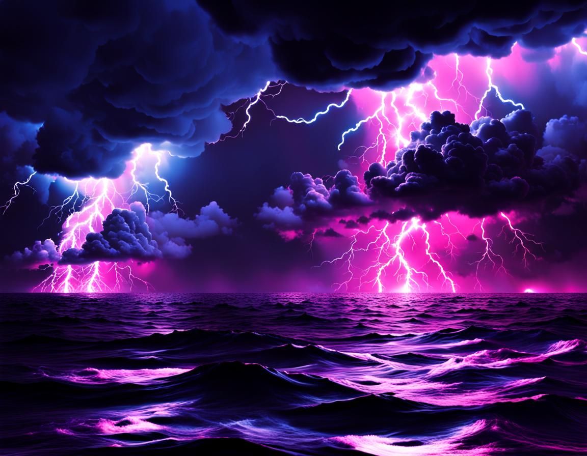 Pink Thunder - AI Generated Artwork - NightCafe Creator