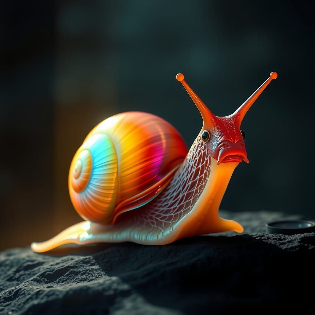 Surreal Snail Emerges from Mystical Fog in Hyper-R... - AI Art