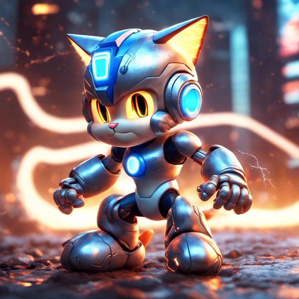 Cat megaman - AI Generated Artwork - NightCafe Creator