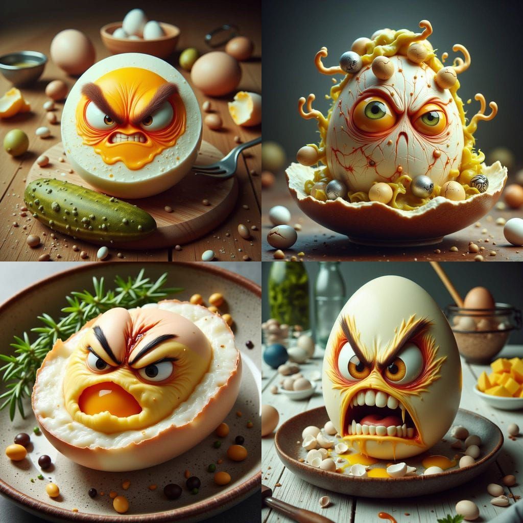 Angry Egg with Pickled Herring - AI Art