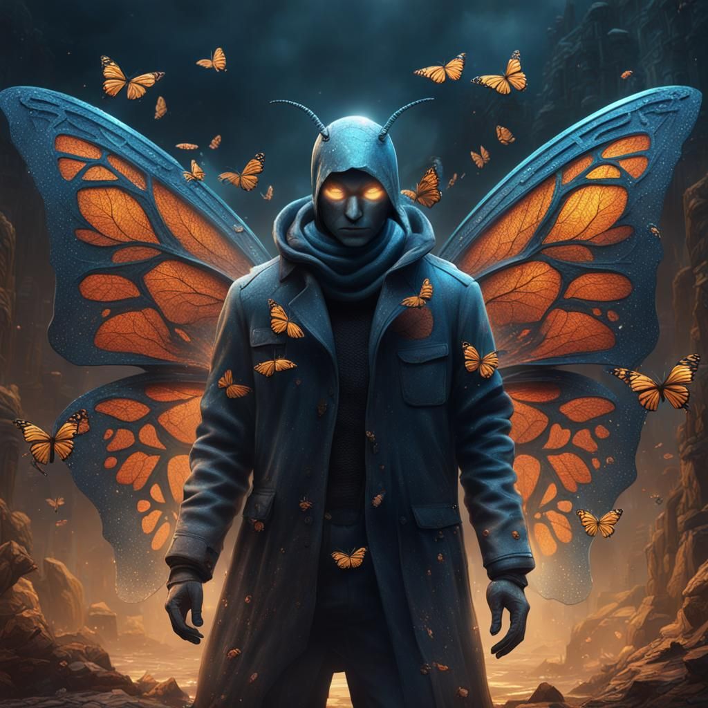 A Faceless Man Morphed into a Butterfly. - AI Generated Artwork - NightCafe Creator