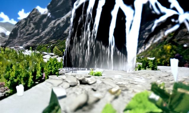 Waterfall and mountains Unreal Engine - AI Generated Artwork ...