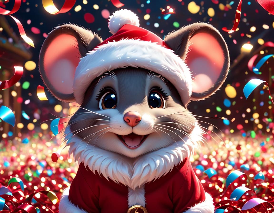 Santa confetti 🎉🎅🏻🐭 - AI Generated Artwork - NightCafe Creator
