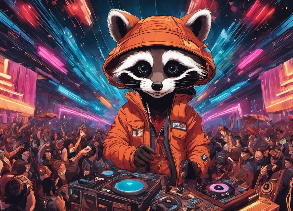 Raccoon Rave - AI Generated Artwork - NightCafe Creator
