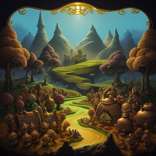 Intricate Claymation Orchestra in Whimsical Golden... - AI Art