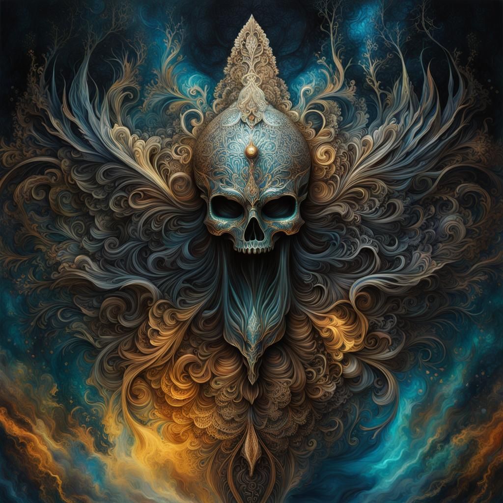 The ghost image resulting from the epic splatter art, alcohol ink ...