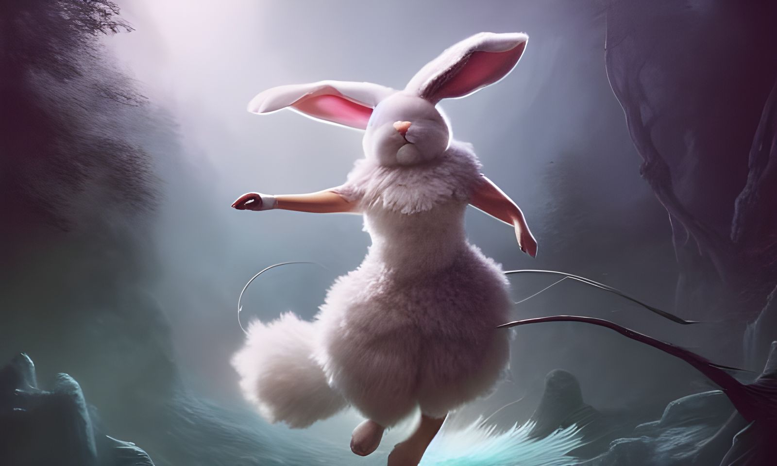 Bipedal Fantasy Rabbit - AI Generated Artwork - NightCafe Creator