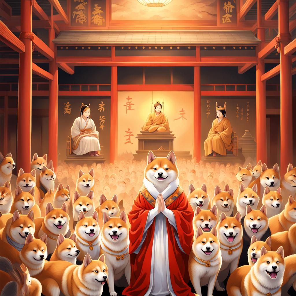 Shiba-inu world gathering - AI Generated Artwork - NightCafe Creator